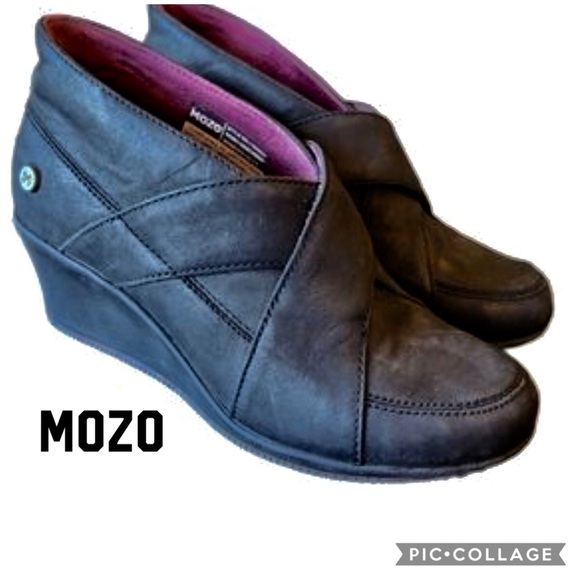 Mozo | Shoes | Mozo Black Leather Winter Booties | Poshmark